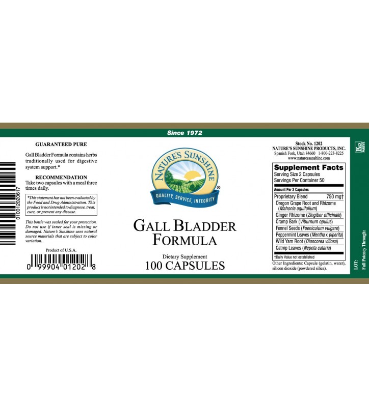 Gall Bladder Formula (100 Caps)